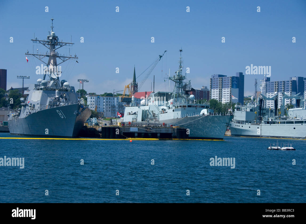 Canada, Nova Scotia, Halifax. Naval shipyard view from the water Stock ...