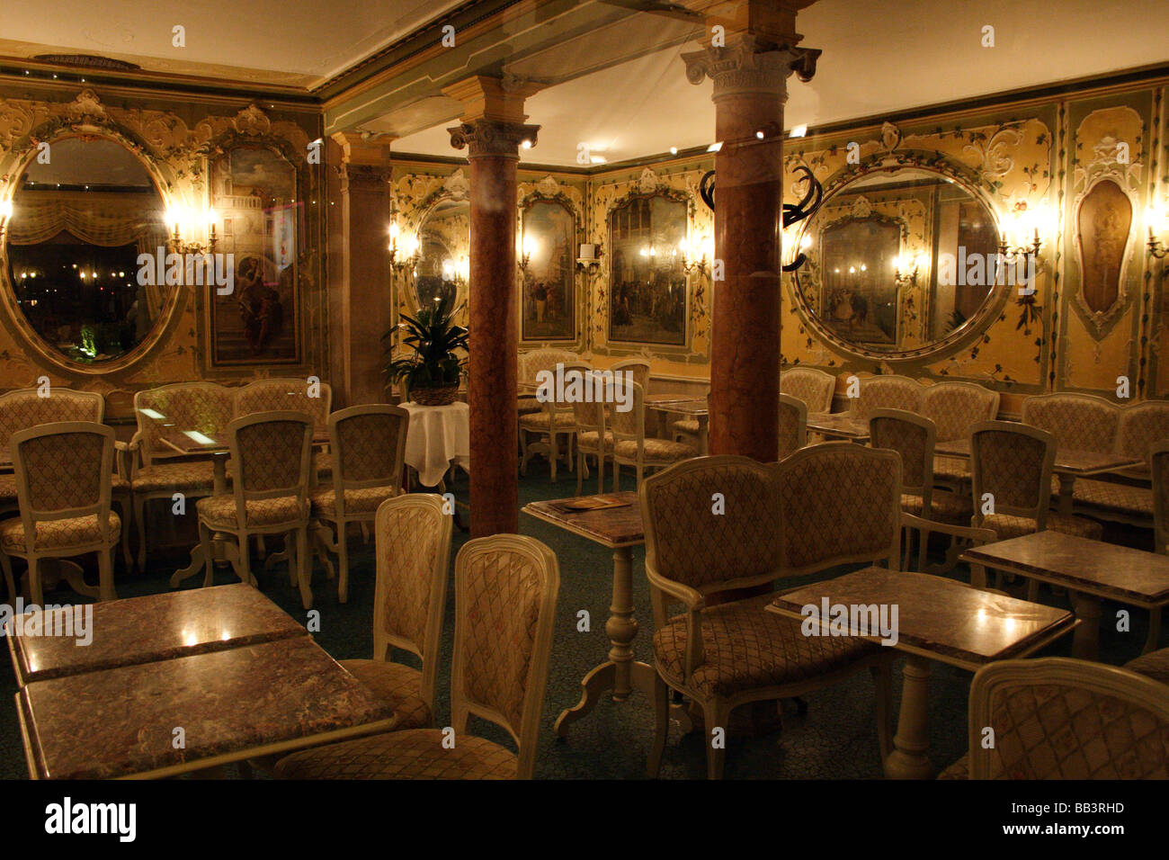 Venice: antique cafe Stock Photo - Alamy