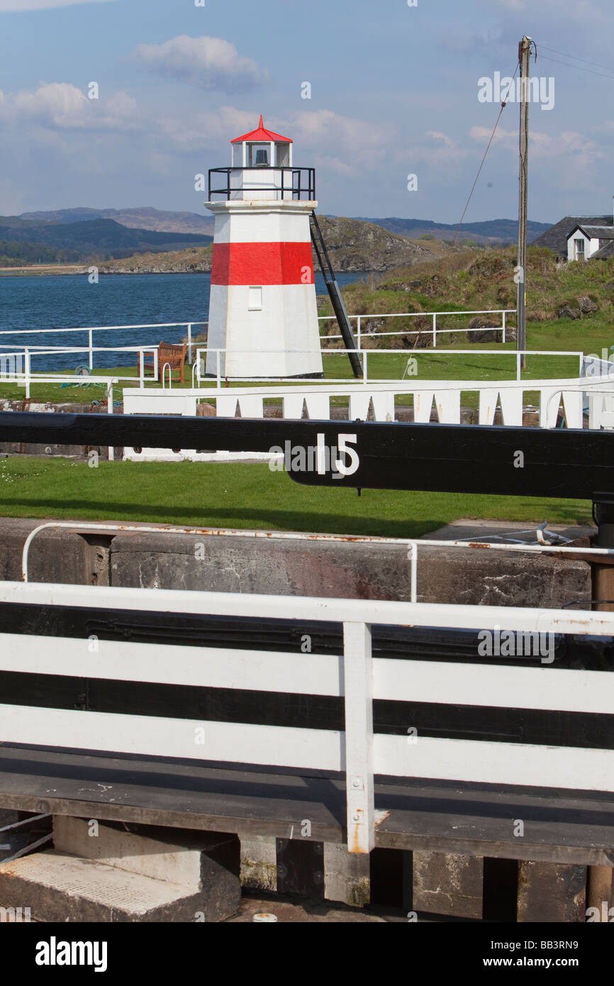 Crinan Lighthouse and Sea Lock 15 Stock Photo - Alamy