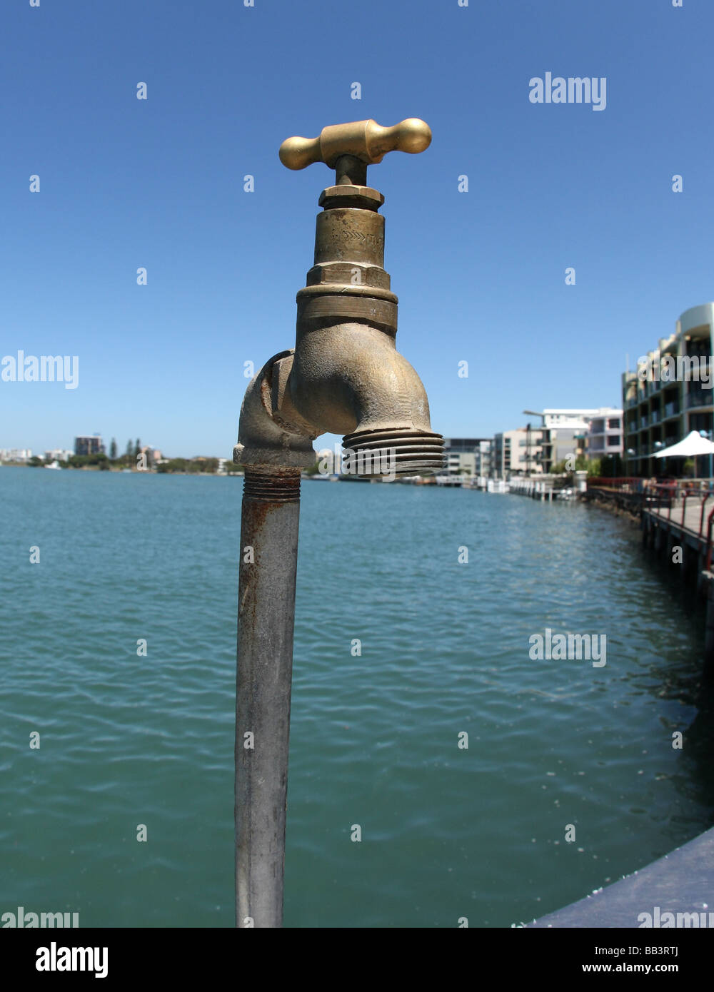FISHEYE VIEW OF A TAP WITH A WATER BACKDROP VERTICAL BDB11157 Stock ...