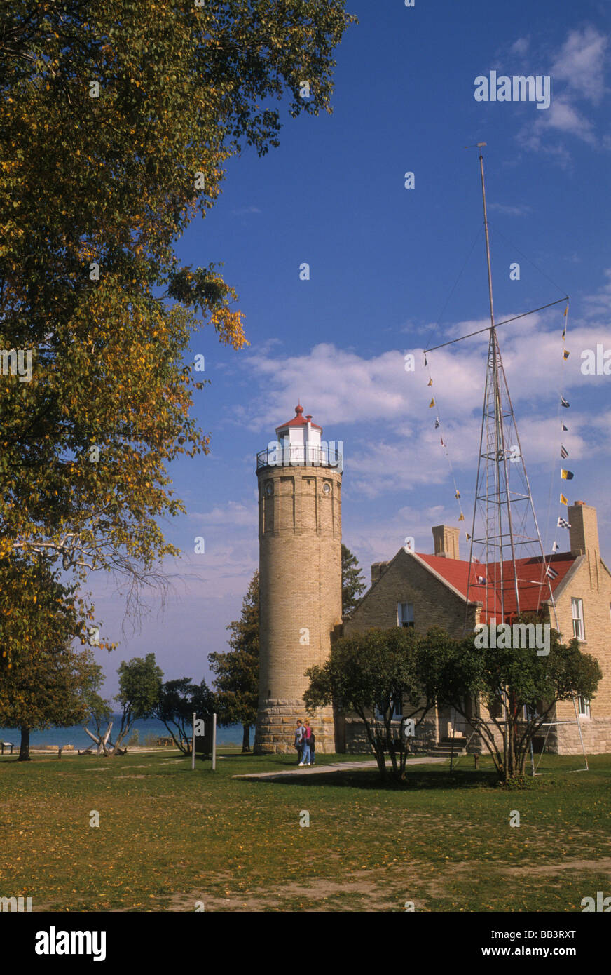 USA, Michigan, Mackinaw City, Old Mackinac Point Lighthouse, erected in ...