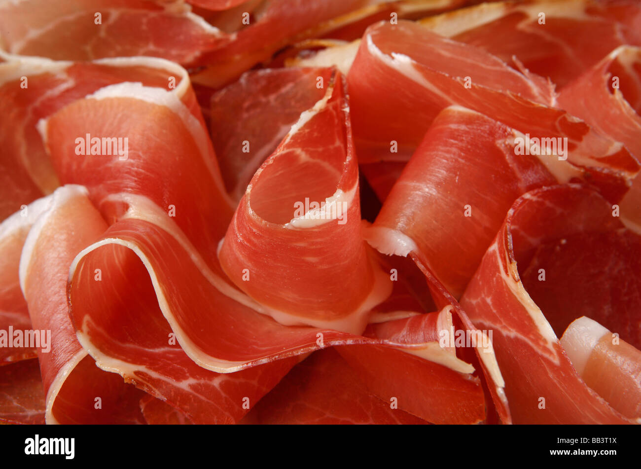 Sliced ham, full frame, close-up Stock Photo - Alamy