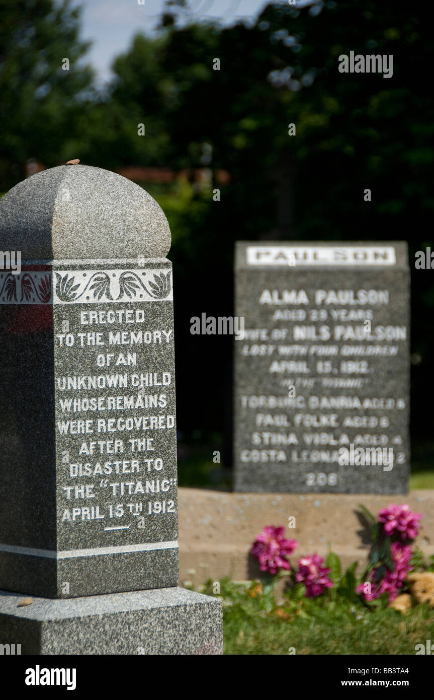 Canada, Nova Scotia, Halifax. Fairview Lawn Cemetery, Titanic grave ...