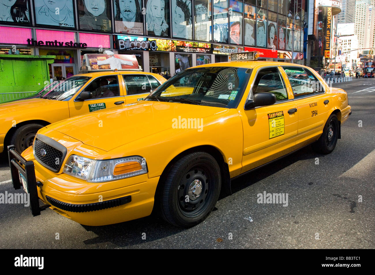 New York Yellow Cab in Times Square. Manhattan, New York Stock Photo ...