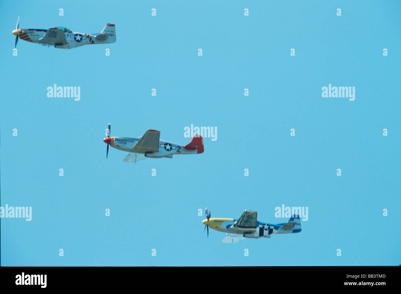 North American P-51D Mustang Formation, Donna-Mite, Tuskegee Redtail ...