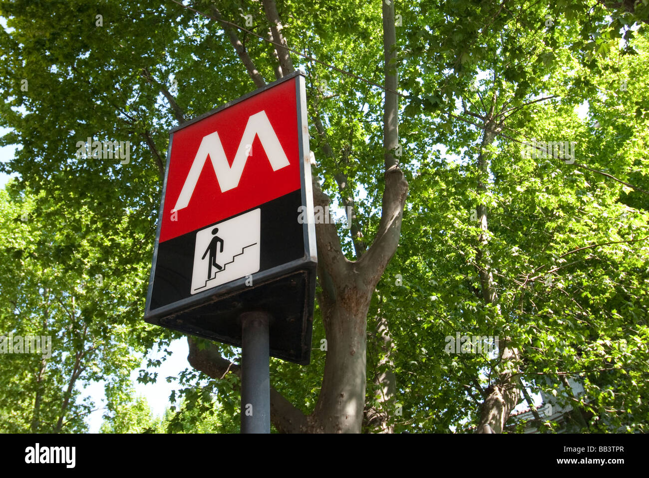 sign for the Rome Metro Stock Photo - Alamy