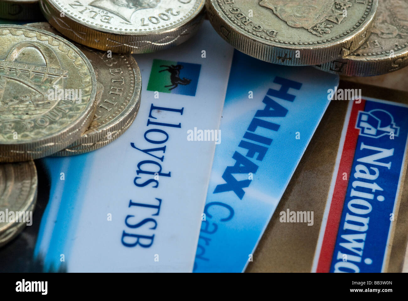 Credit Cards and Coins Stock Photo - Alamy