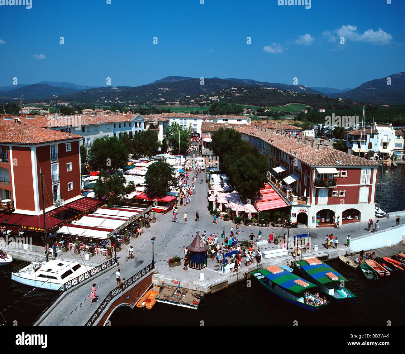 View of the port of the lagoon village Port Grimaud South of France EU ...