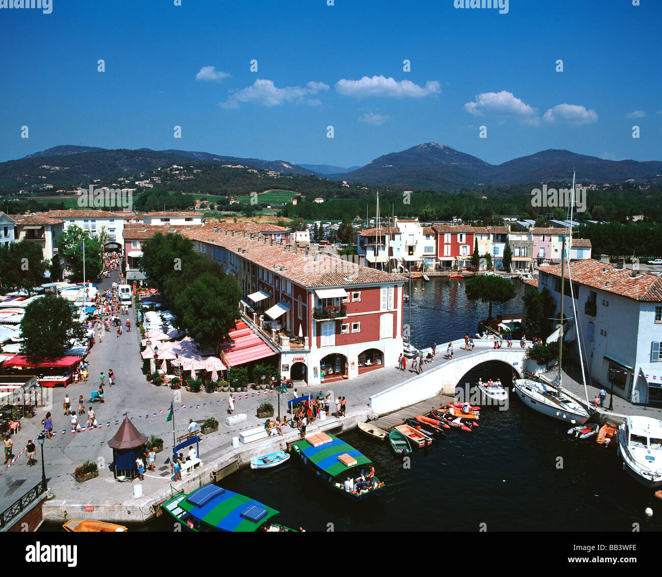 View of the port of the lagoon village Port Grimaud South of France EU ...
