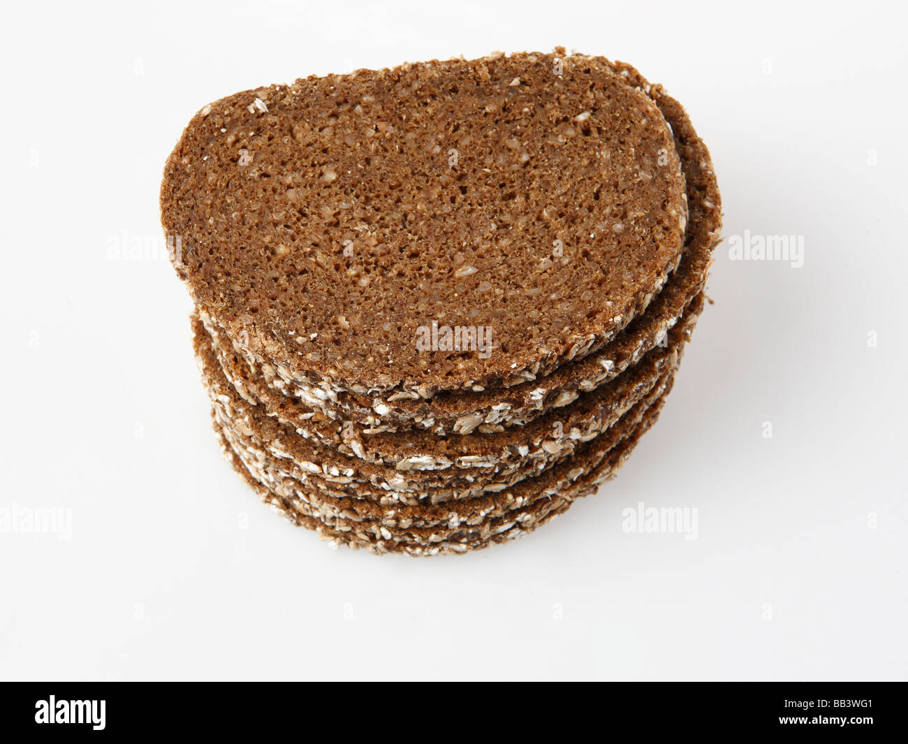 Stacked slices of brown bread, elevated view Stock Photo - Alamy