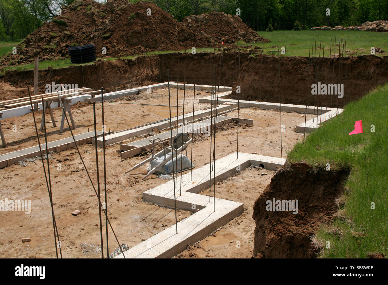 New home footings Stock Photo - Alamy