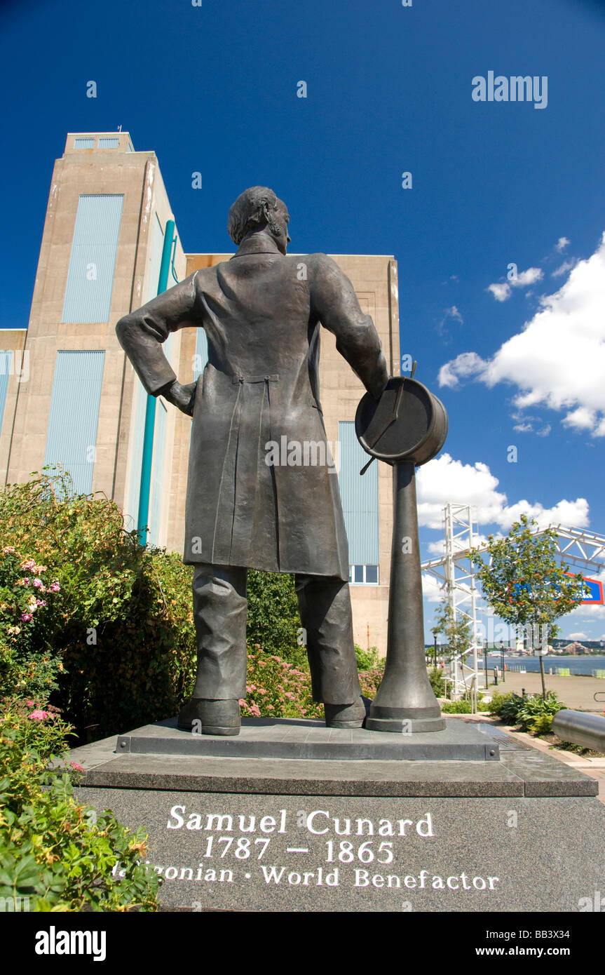 Canada, Nova Scotia, Halifax. Waterfront monument to Samuel Cunard ...