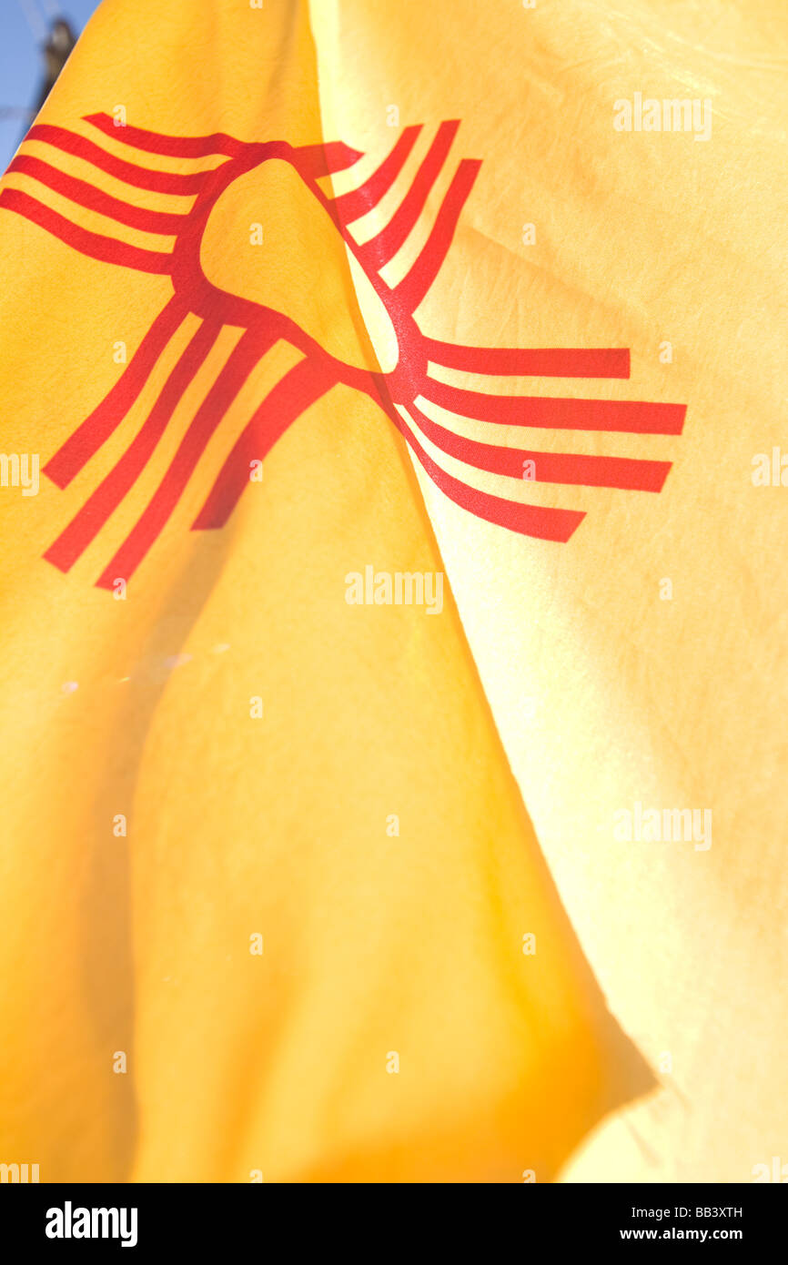 NA, USA, New Mexico, Santa Fe, New Mexican State Flag, close-up Stock ...