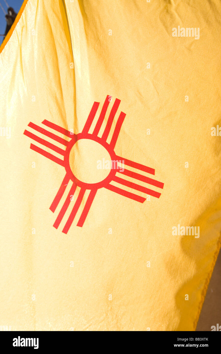 NA, USA, New Mexico, Santa Fe, New Mexican State Flag Stock Photo - Alamy