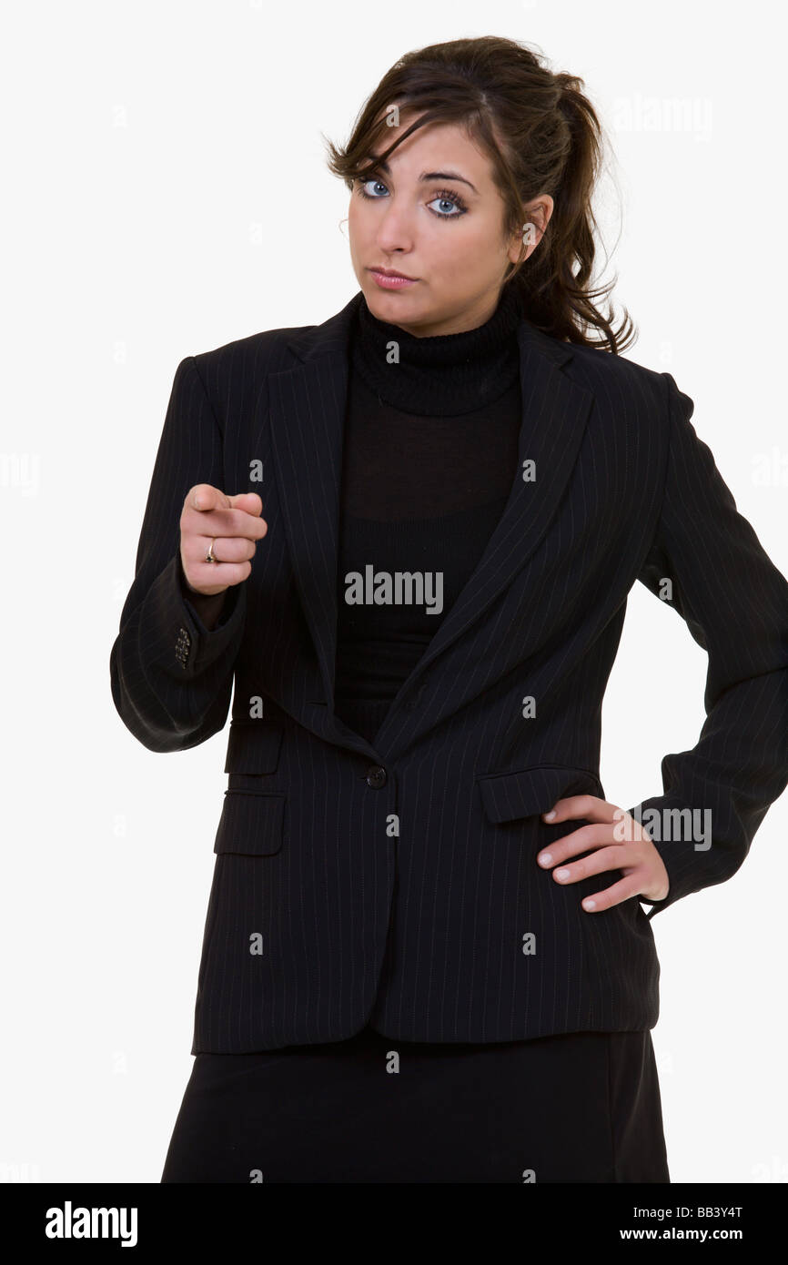 Business woman pointing Stock Photo - Alamy