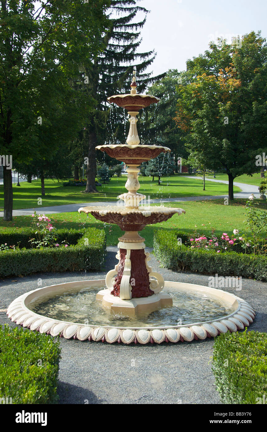 USA, New York, Saratoga Springs, fountain by Museum of the Historical ...