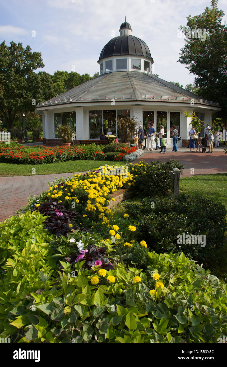 USA, New York, Saratoga Springs, carousel in Congress park Stock Photo ...