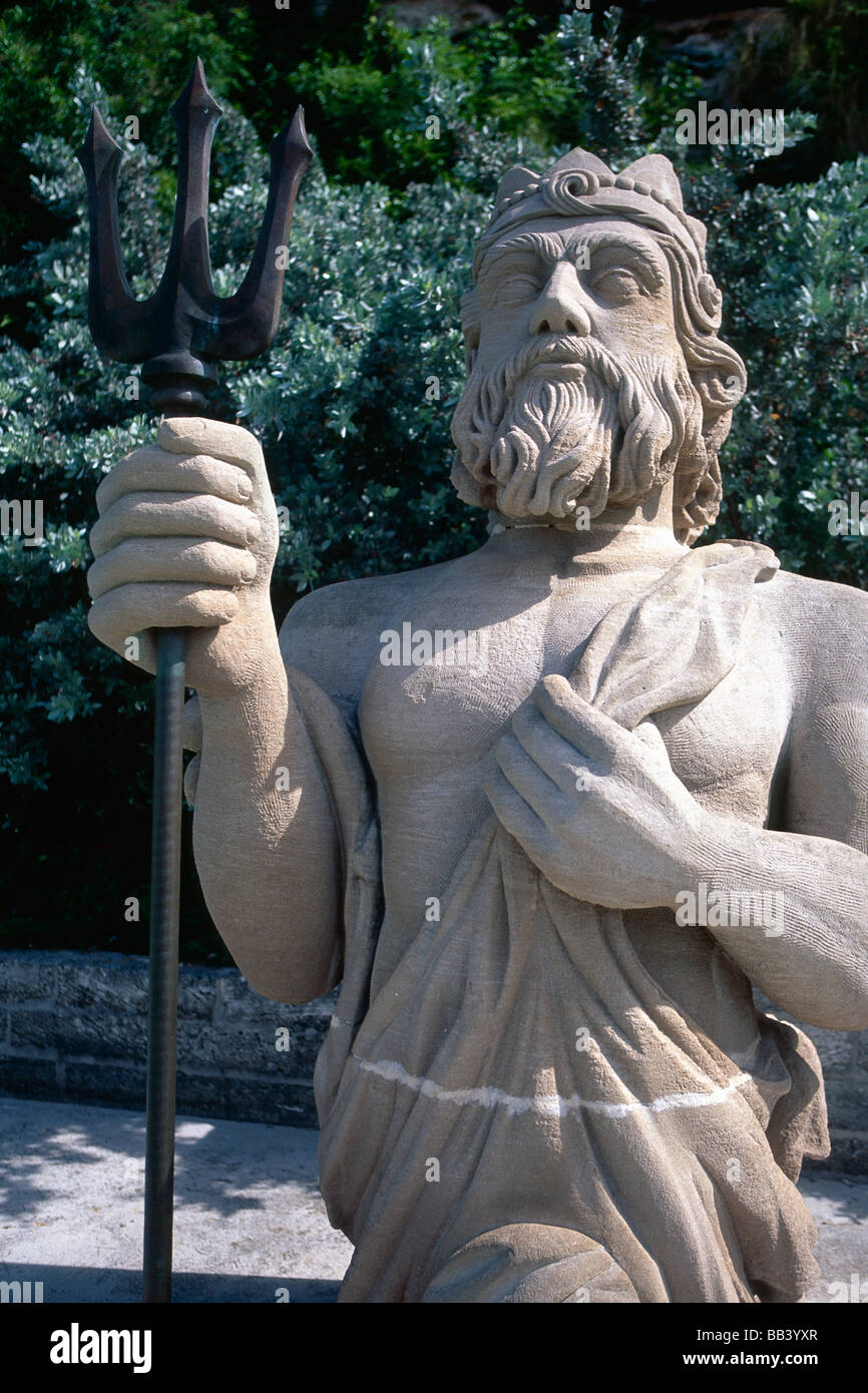 Close Up View of a Neptune Statue Royal Naval Dockyard Bermuda Stock ...