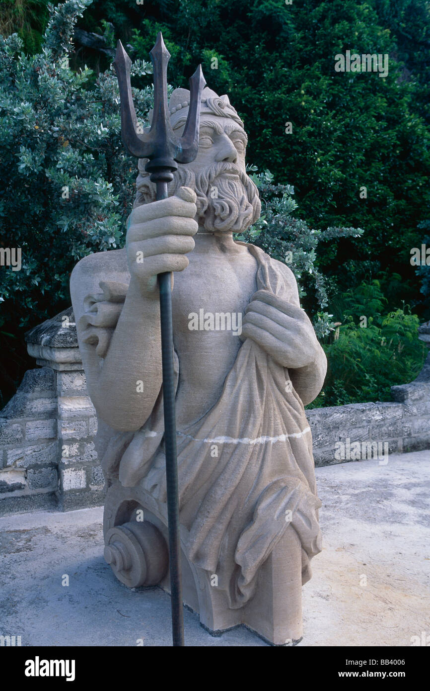 Neptune Sculpture Royal Naval Dockyard Bermuda Stock Photo - Alamy