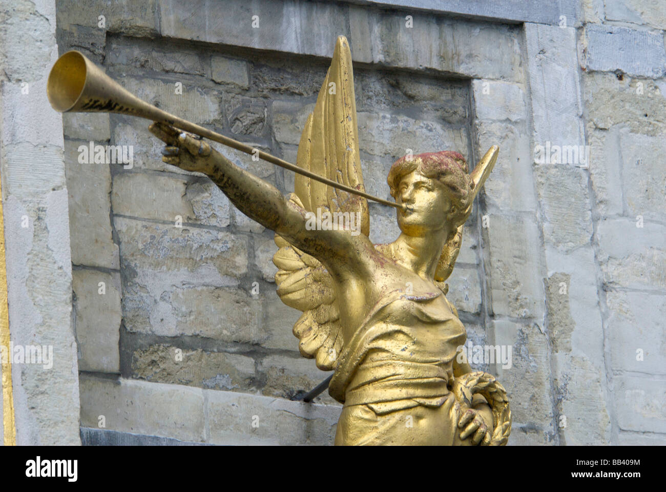 Europe, Belgium, Flanders, Brussels, Angel, detail in the Grand Place ...
