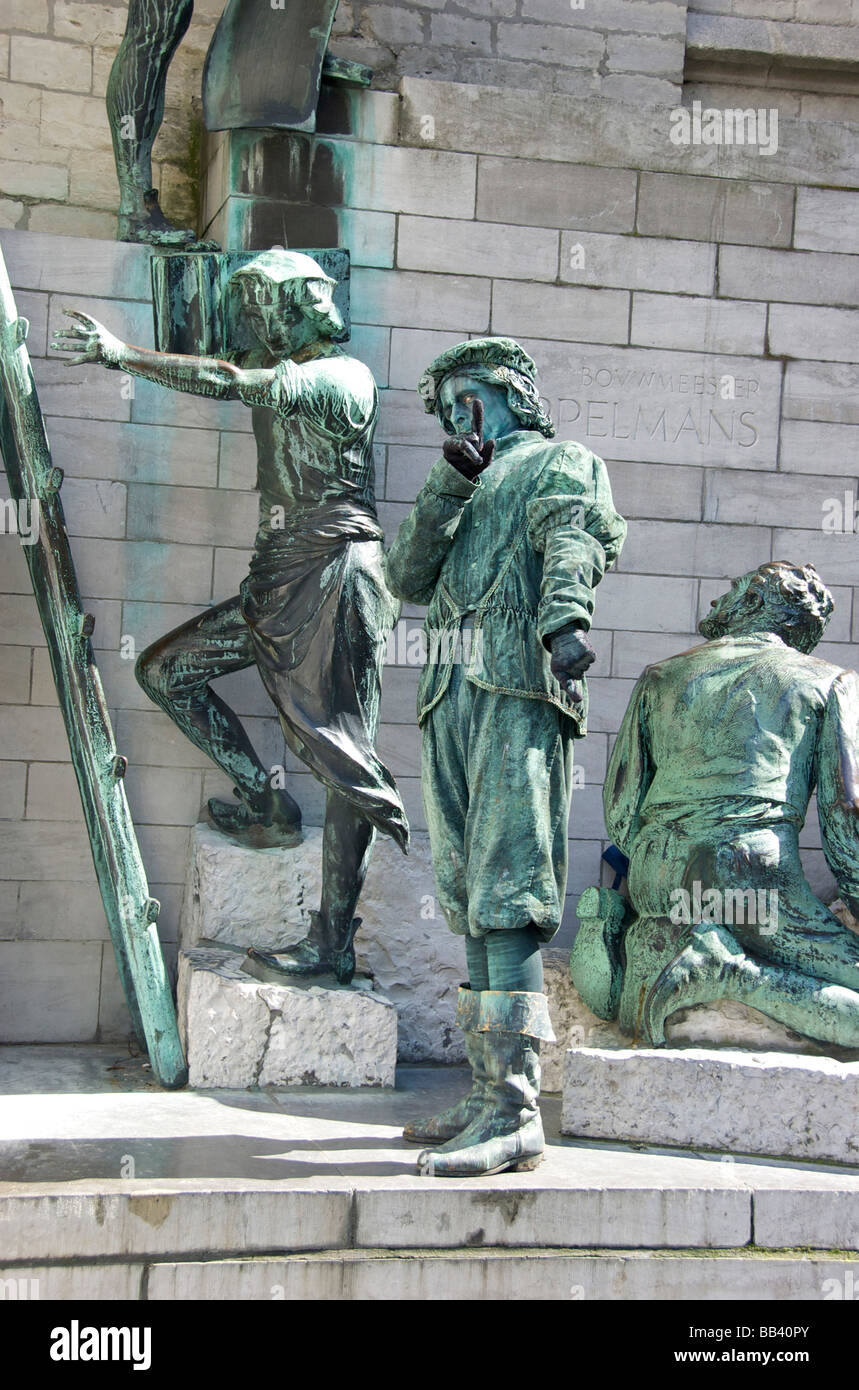 Europe, Belgium, Flanders, Antwerp Province, Antwerp, statues outside ...