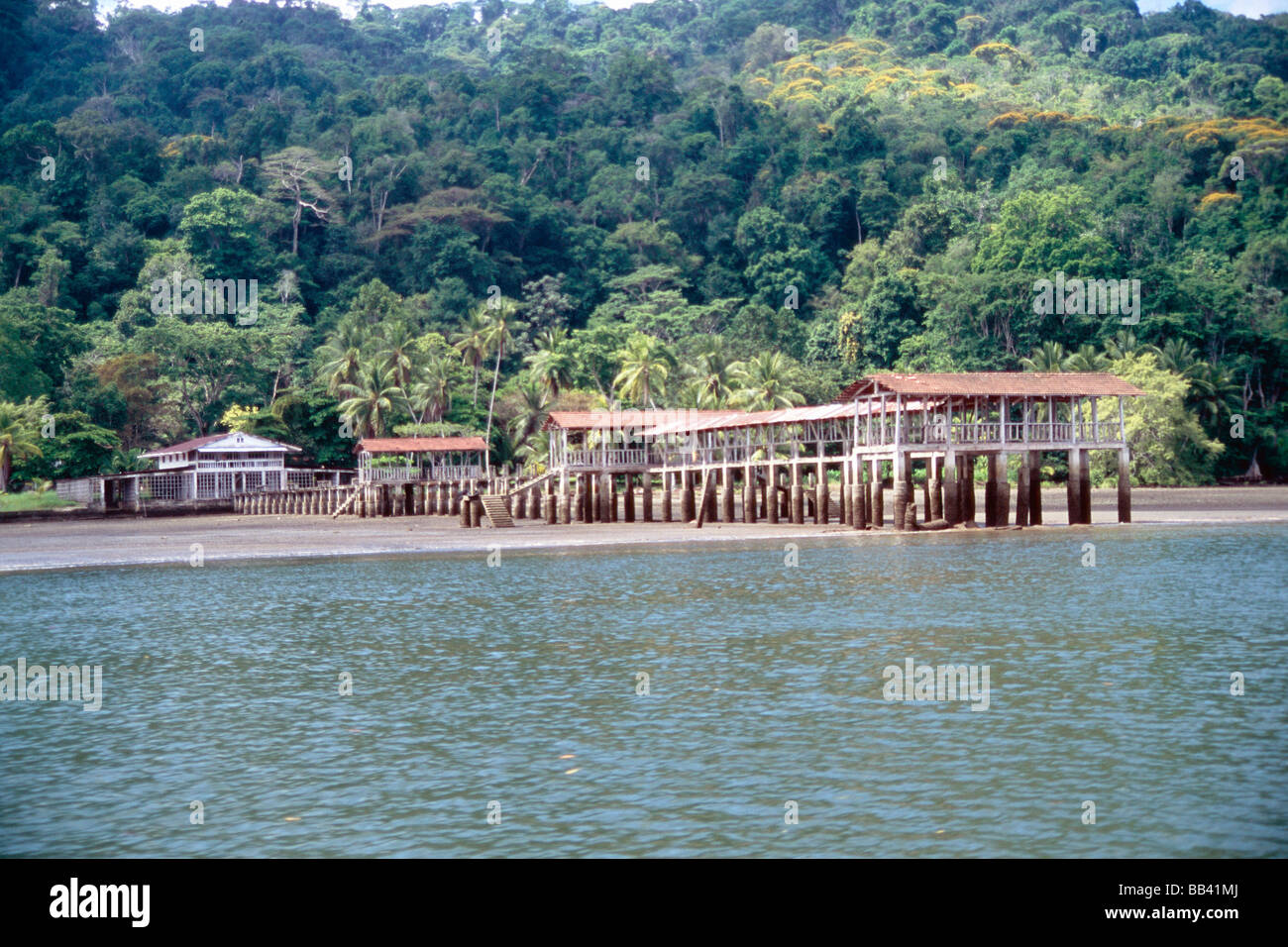 Pier on the Sierpe River Osa Peninsula Costa Rica Stock Photo - Alamy