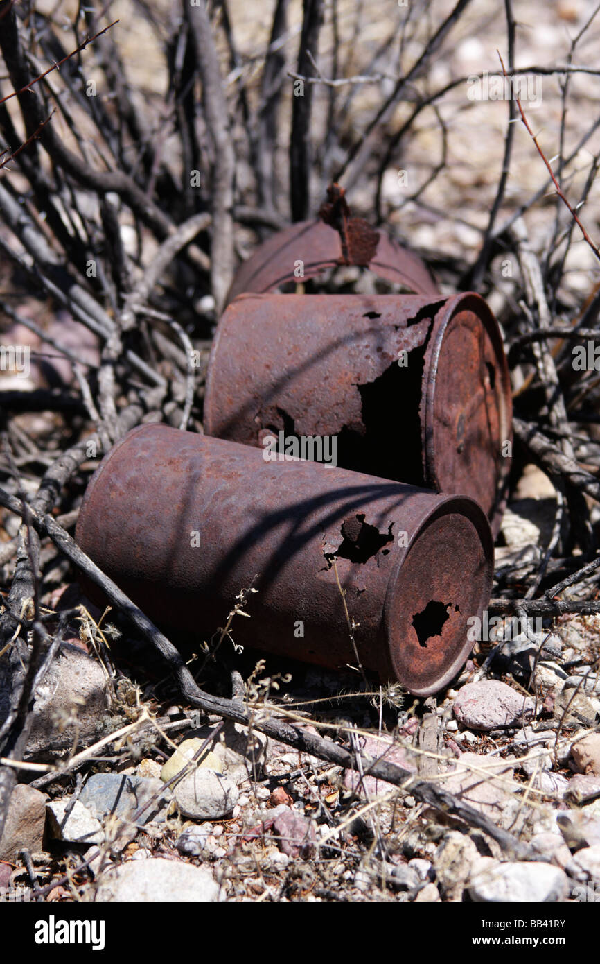 Antique tin cans, Southern Arizona Stock Photo - Alamy