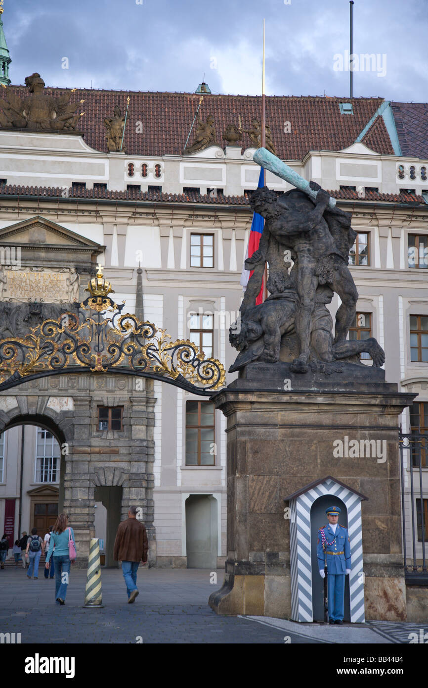 View near entrance of Prague Castle, Historical Center of Prague-UNESCO ...