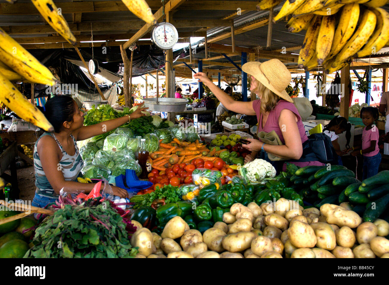 Market day in the Cayo District. Belize, Central America Stock Photo ...