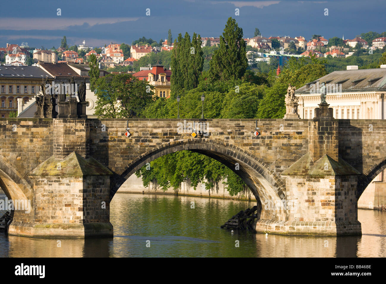 Charles Bridge is a 14th century stone bridge linking the two sides of ...