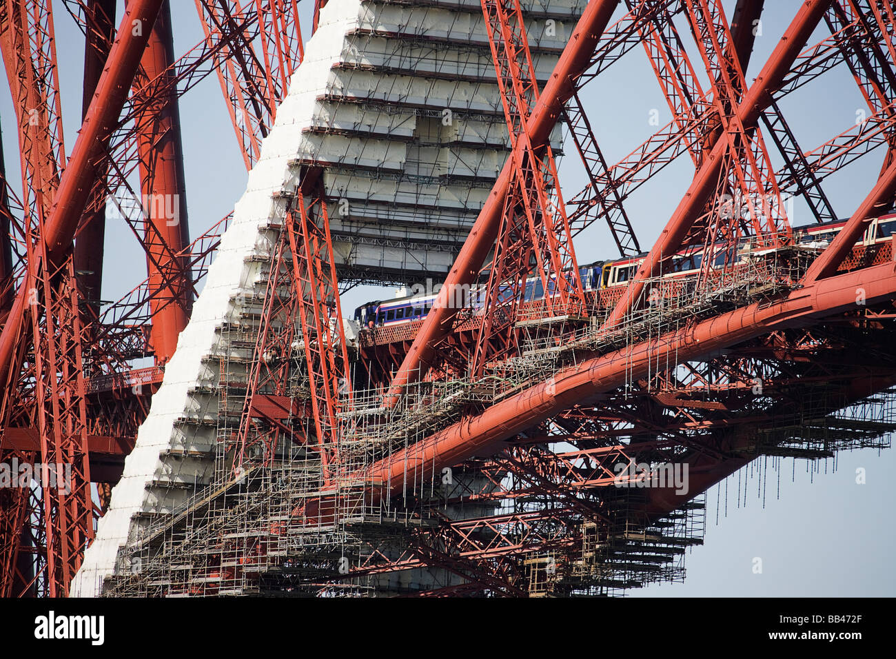 Train passing through the Forth bridge.Scotland Stock Photo - Alamy