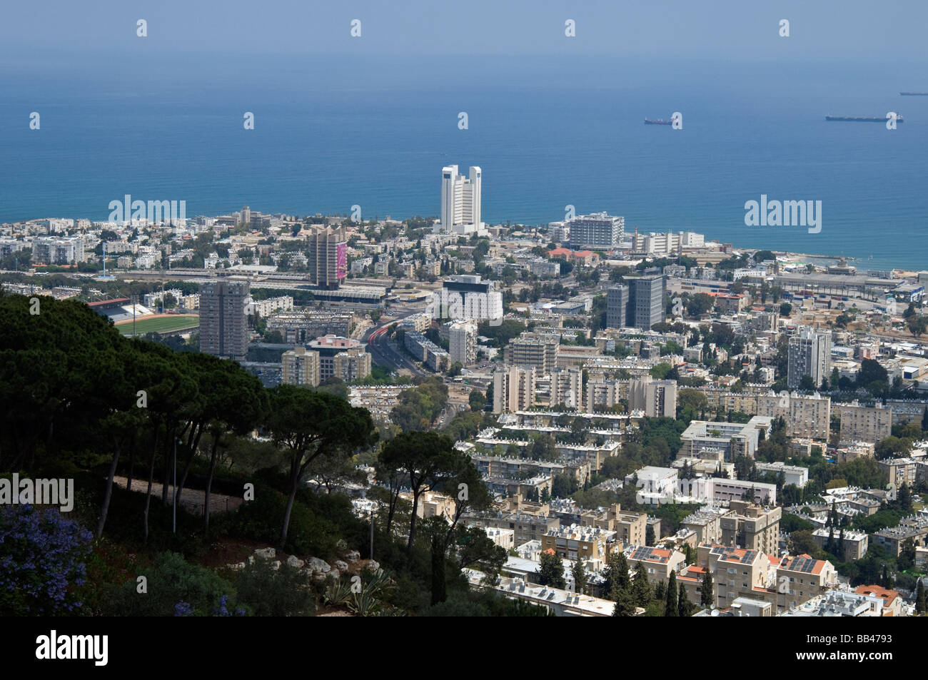 Panorama of port side Haifa,Mediterranean Sea,Israel Stock Photo - Alamy