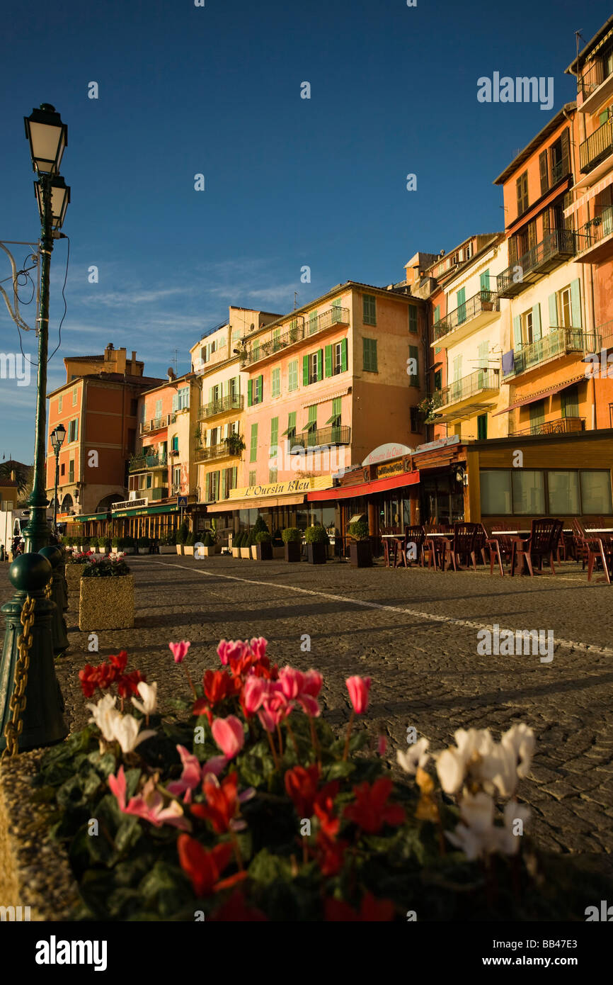 Beautiful marina area in beautiful morning light. Villefranche sur Mer ...