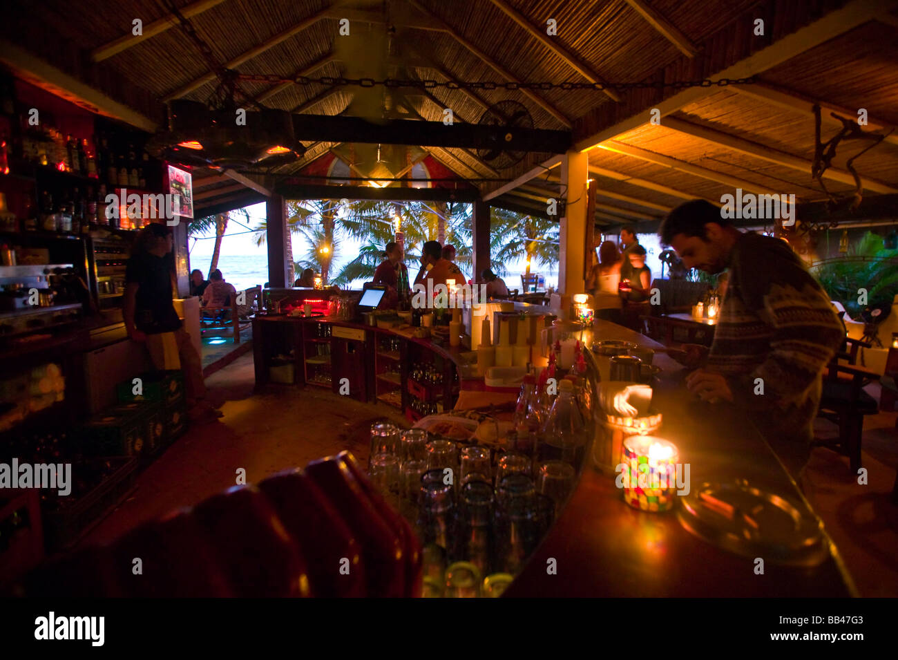 Funky and sophisticated beach bar in Caribbean Stock Photo - Alamy