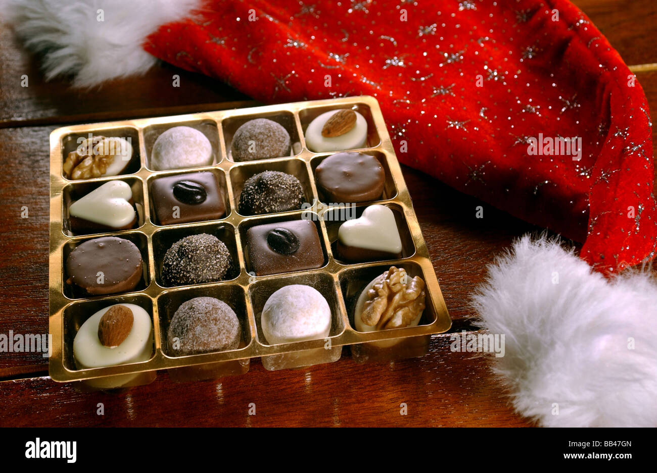 a box of christmas chocolates Stock Photo - Alamy