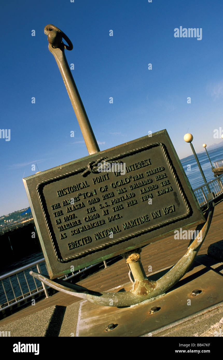 North America, USA, Washington State, Seattle. Waterfront, Gold Rush ...