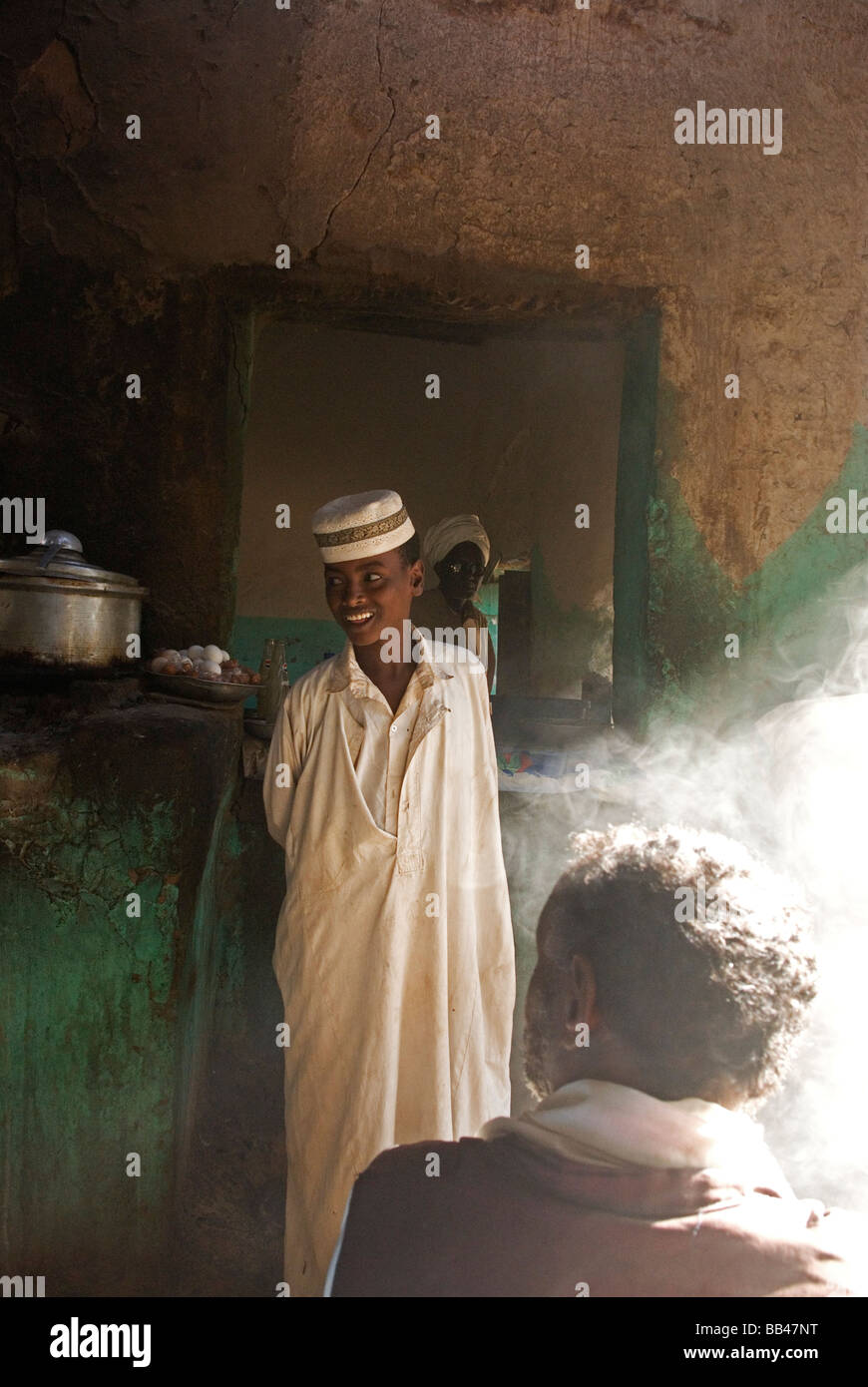 Boy in a tea shop in northern Sudan Stock Photo - Alamy