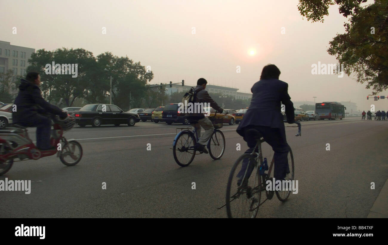 Bicycle traffic in Beijing, China Stock Photo - Alamy