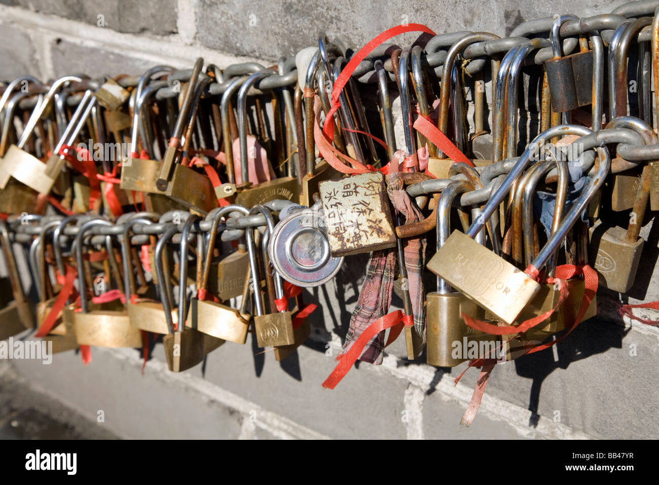Locks at the Great Wall in Beijing, China Stock Photo - Alamy