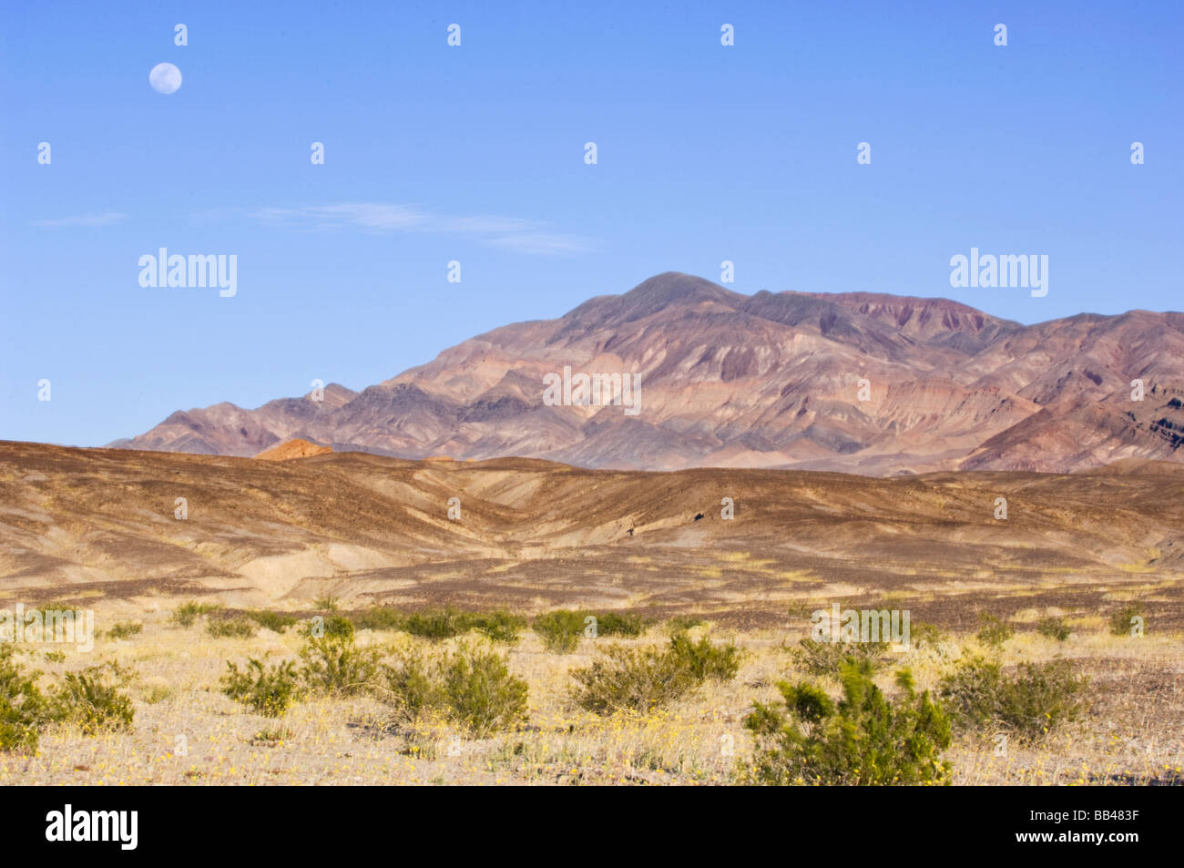 Full Moon Rising Over Death Valley NP, CA, USA Stock Photo - Alamy
