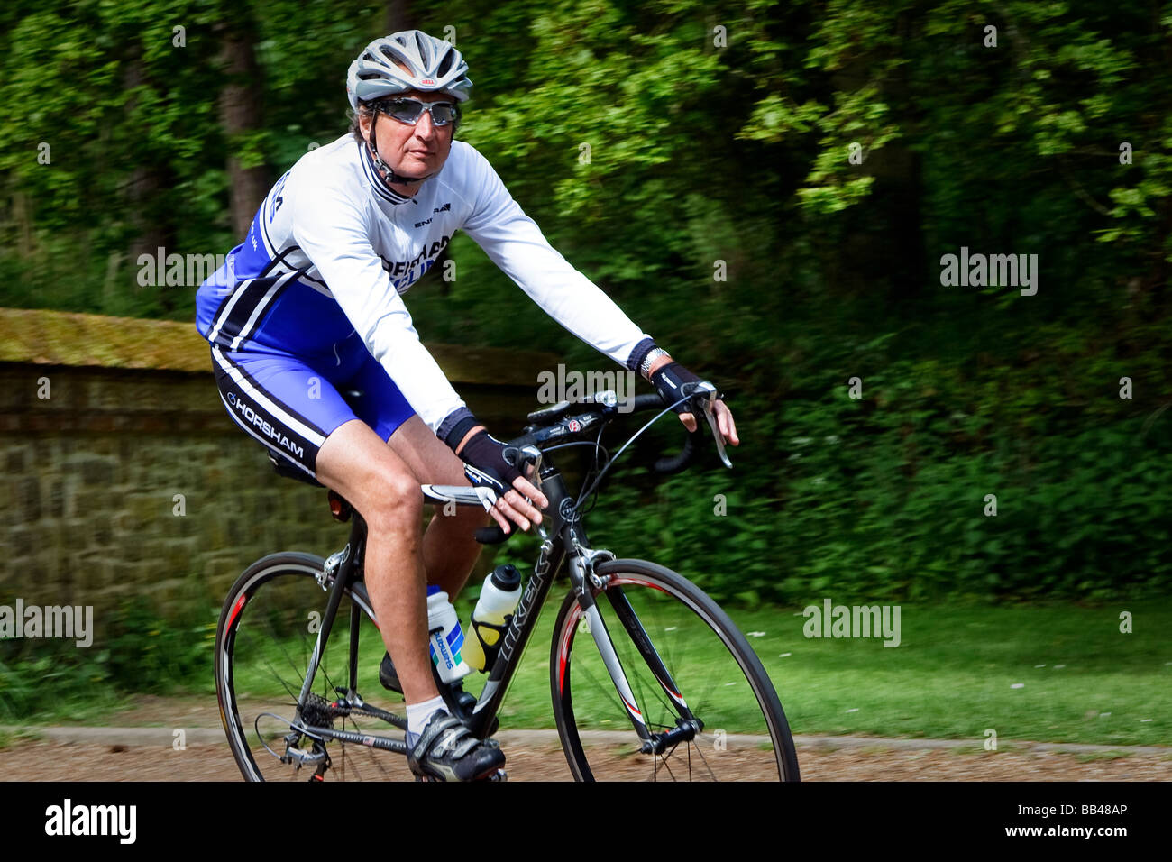 A Member of Horsham cycle club enjoying a ride in the Sussex ...