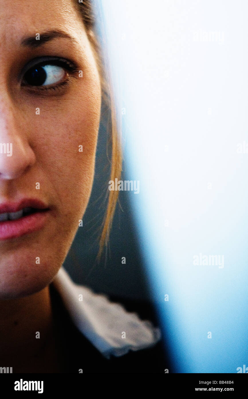 Close up portrait frightened caucasian hi-res stock photography and ...
