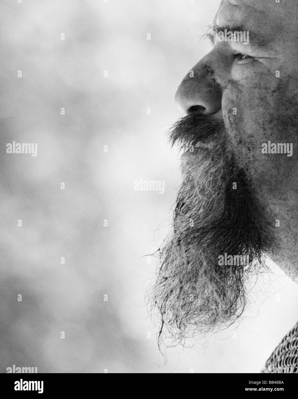 Close up side view portrait of a man with a goatee. California, United ...