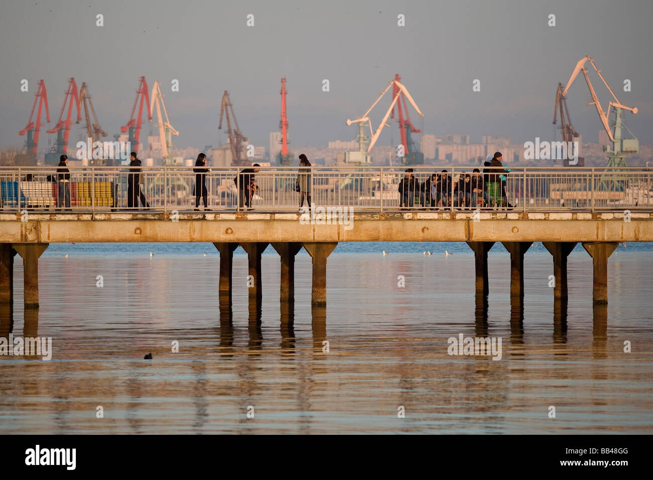 Port of Baku on the Caspian Sea near Baku, Azerbaijan Stock Photo - Alamy