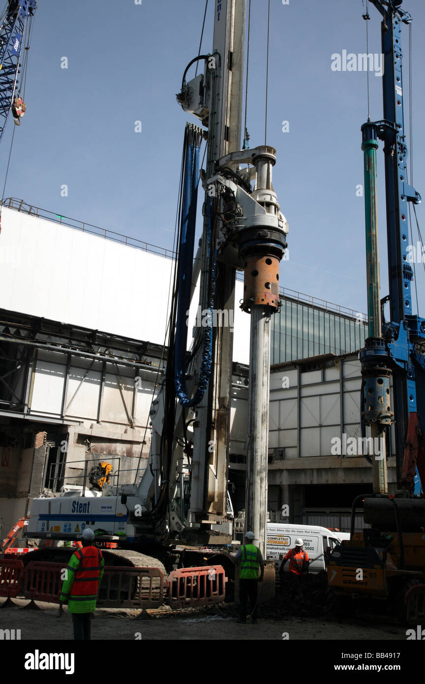 Corkscrew Auger being use to excavate the earth, part of a process of ...
