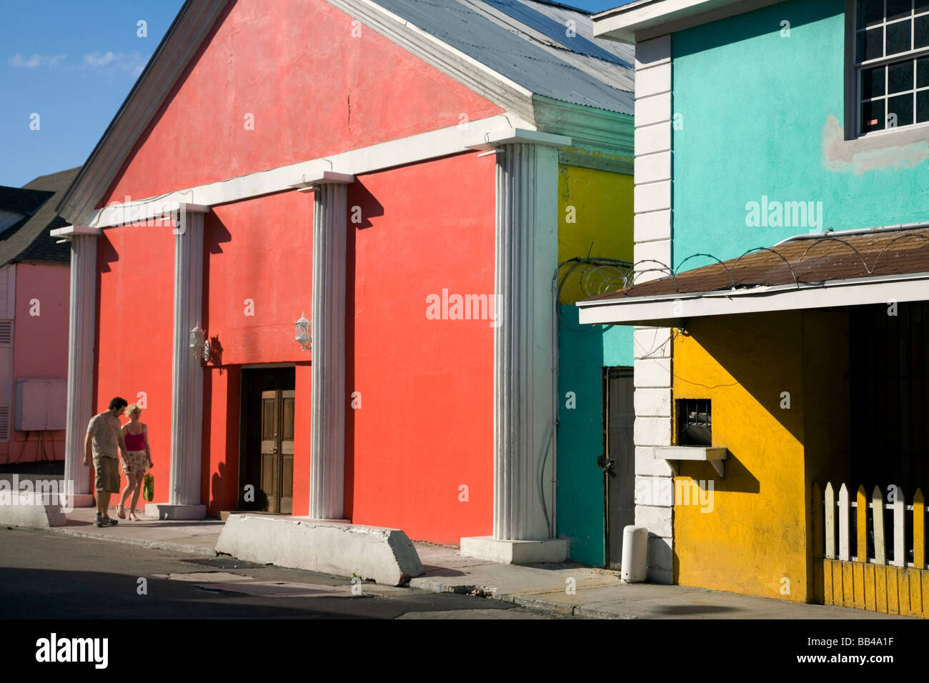 bahamas, nassau, horizontal, caribbean, colorful architecture, outdoors ...