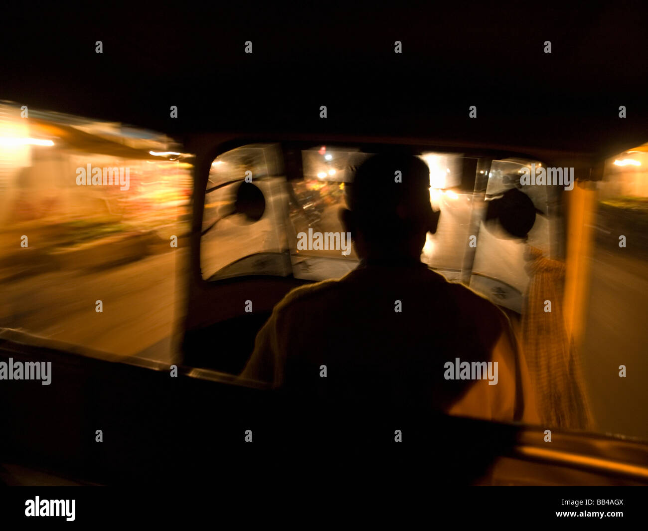 View from inside a three wheeled autorickshaw Stock Photo - Alamy