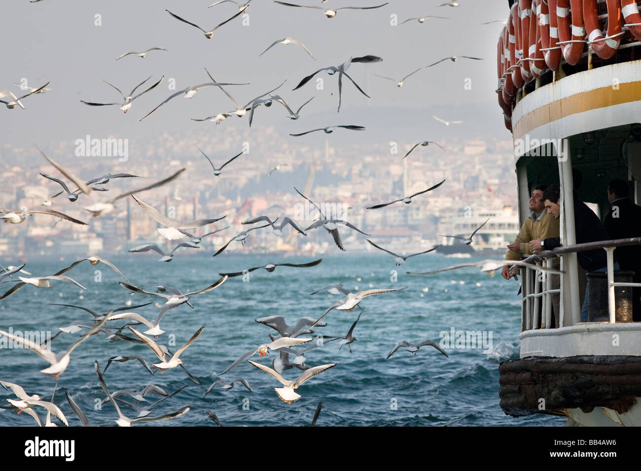 Ferry boat heading to Asian side of Istanbul in Turkey Stock Photo - Alamy