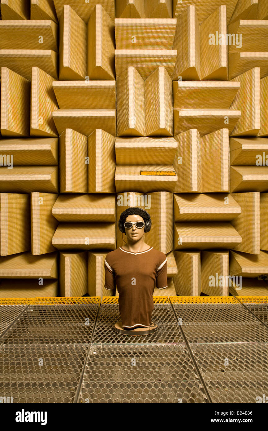 An audio testing dummy in a sound proof room Stock Photo - Alamy