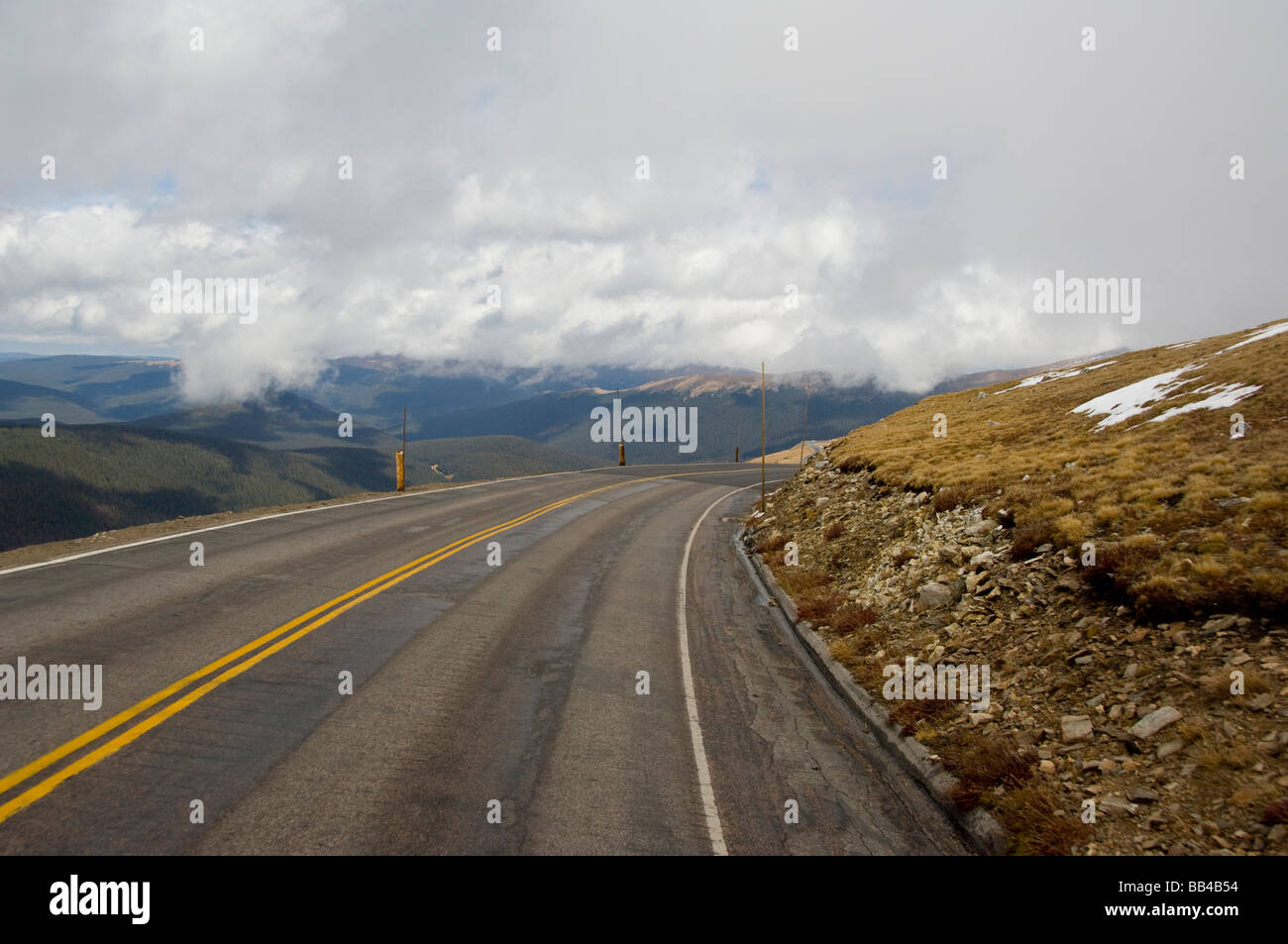 Colorado, Rocky Mountain National Park. Trail Ridge Road above ...